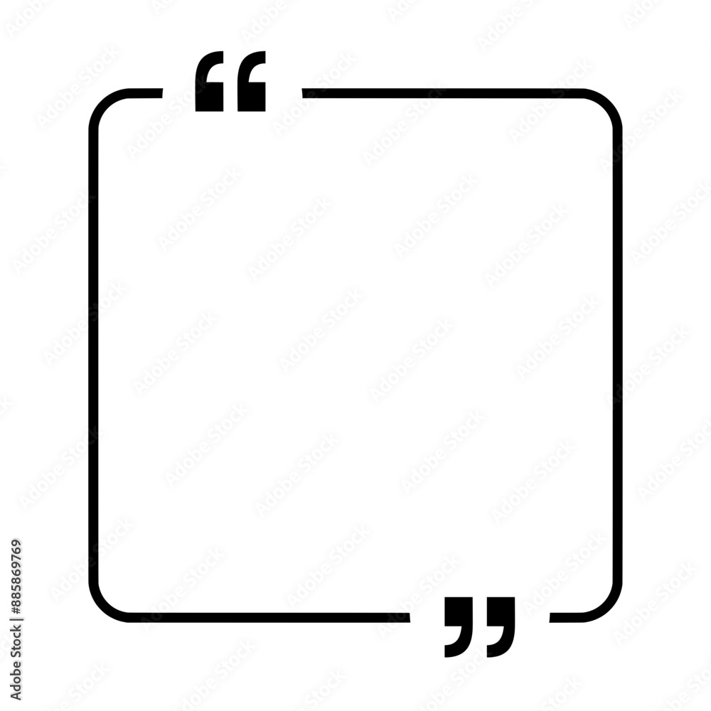 Simple quote text box frame with quotation marks isolated on a ...