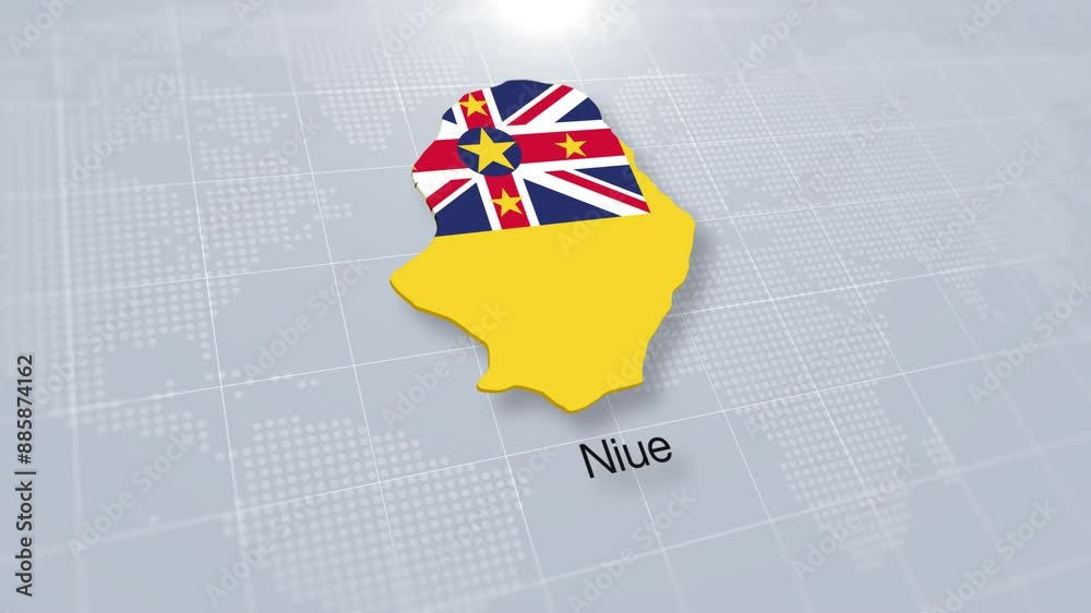 Niue map presentation displayed on a modern clean white background ...