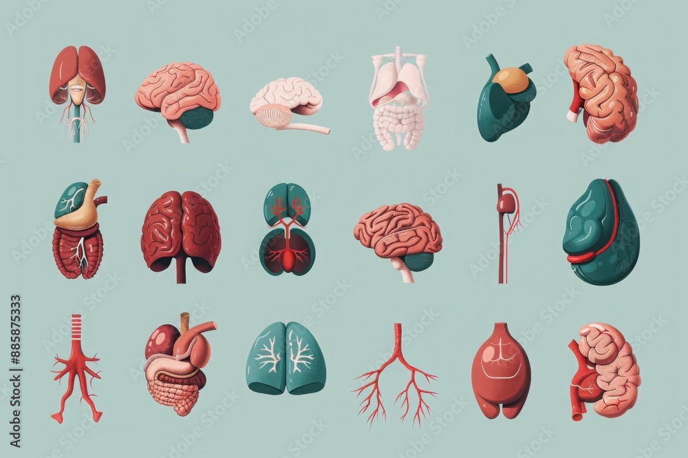 Creative health science illustration featuring a human profile with ...