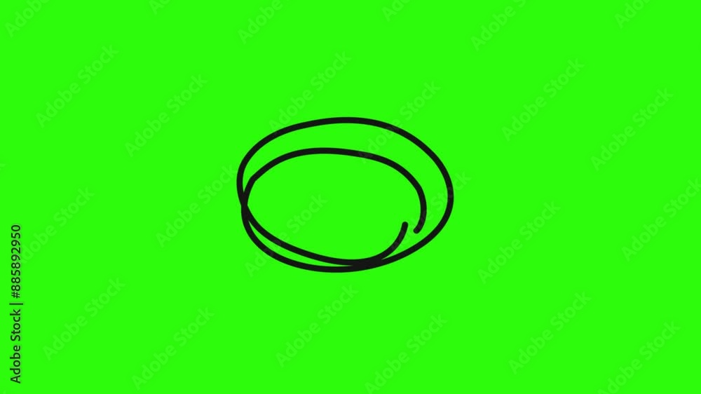 Hand drawn red circle animation 4K green screen background. Hand drawn ...