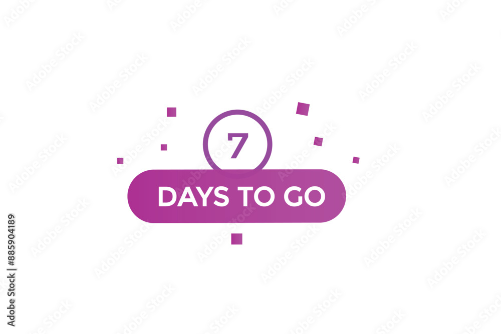 7 days to go, icon, stile, timer, countdown, clock, go to, time ...