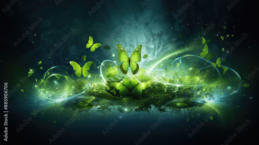 Renewable energy background with green energy. Green energy concept ...