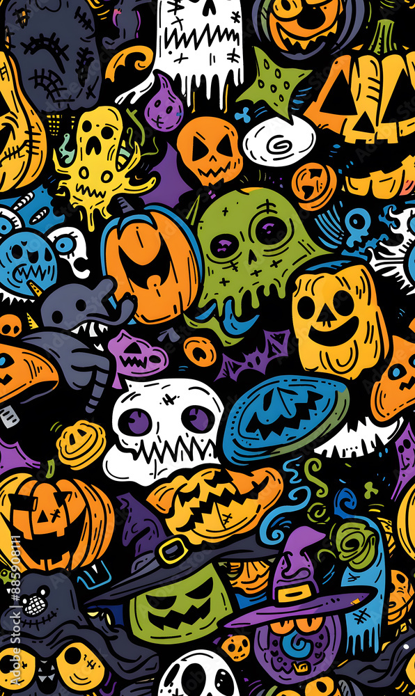 cartoon 2d illustrator doodle pattern, cute pattern in graphic seamless ...