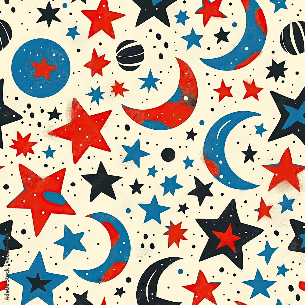 Patriotic Independence Day Pattern Wallpaper Art, July 4th Memorial Day ...