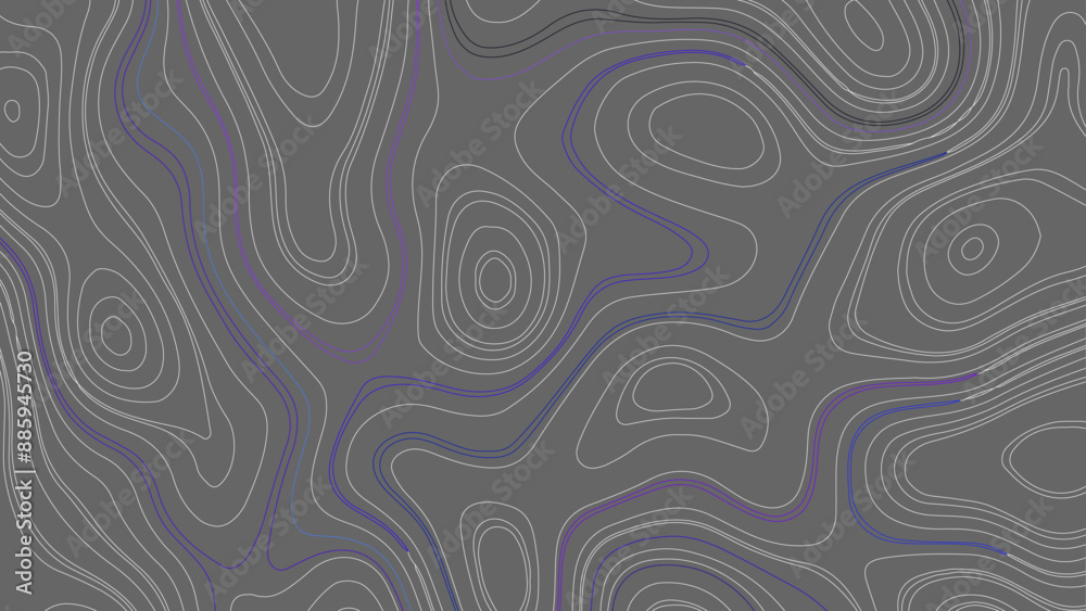 Topography maps. White line on gray background. Topographic contour map ...