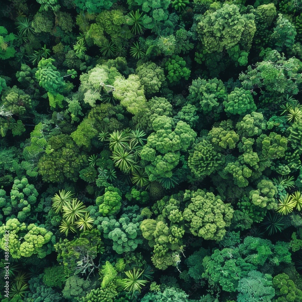 Thriving Green Trees in a Dense Forest Showcase the Success of ...