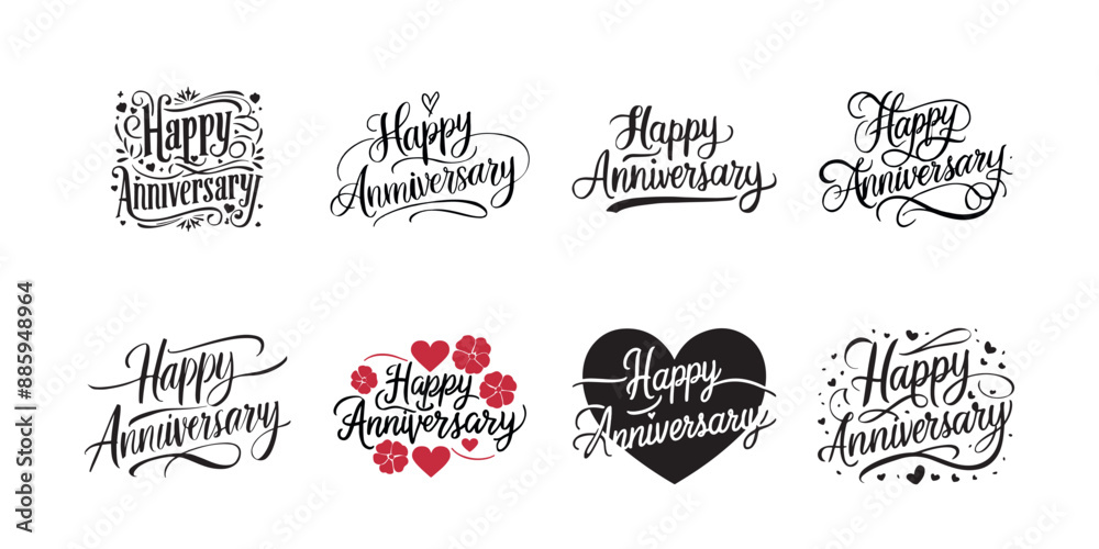 Happy Anniversary, Happy Anniversary Calligraphic Lettering Design ...