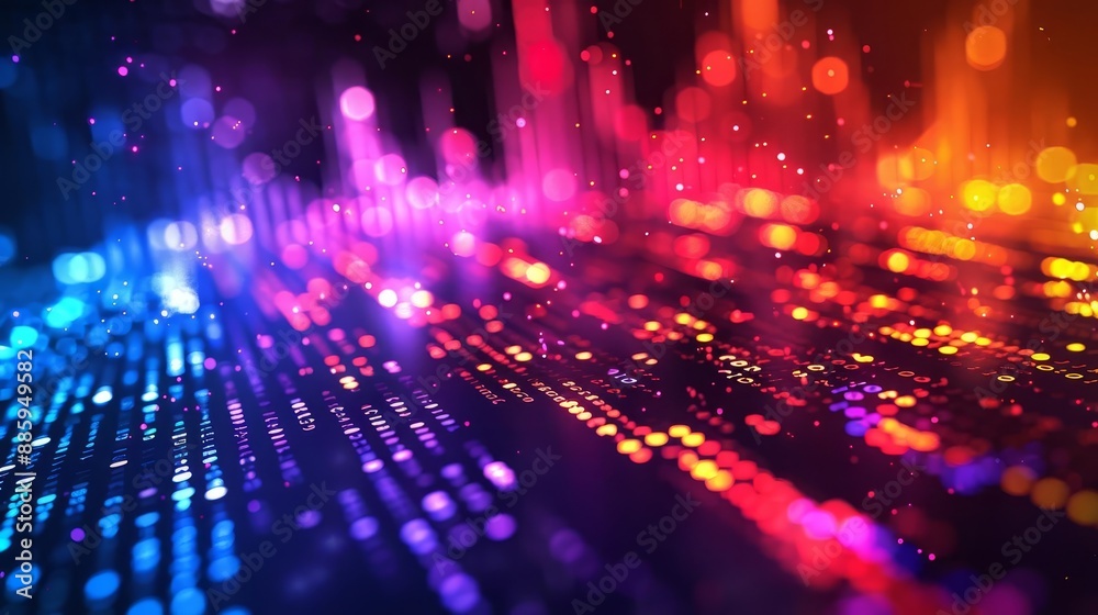 Digital pointing to a growing bar chart, online trading, financial ...