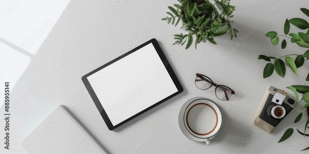 Aerial View of a Sleek E-Reader Model on a Flat Surface: The Perfect ...