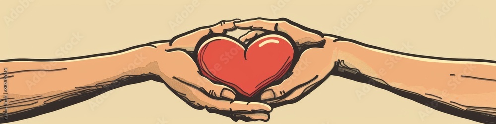 Embracing Compassion and Philanthropy: Two Hands Holding a Heart in a ...
