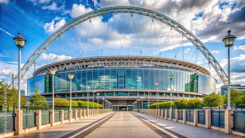 Entrance to Wembley Stadium from Olympic Way , Wembley Stadium ...