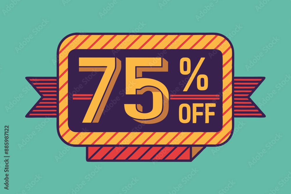 label rectangle 75% off vector artwork illustration image Stock Vector | Adobe Stock