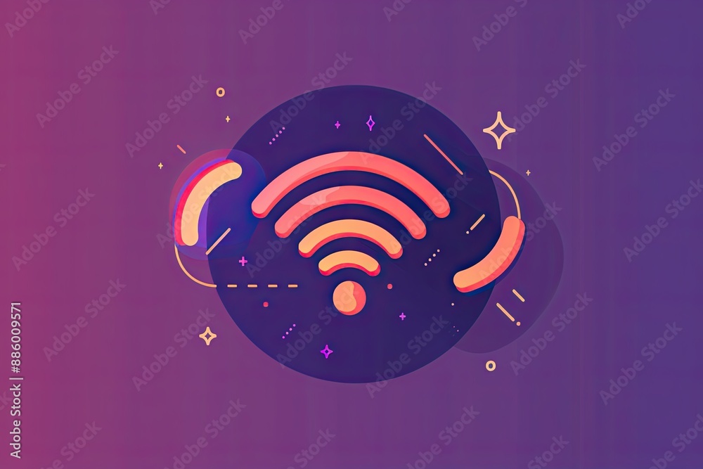 Wi-Fi connectivity flat design front view modern theme animation Split ...