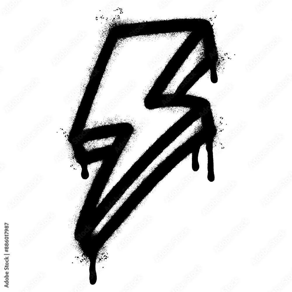 Spray Painted Graffiti electric lightning bolt symbol Sprayed isolated ...
