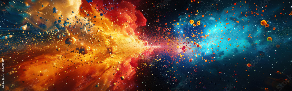 structured pattern disrupted by chaotic elements, signifying the ...