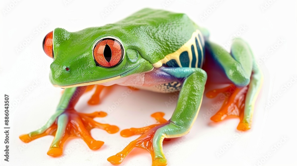 Red eyed monkey tree frog. a tropical animal from the rain forest in ...
