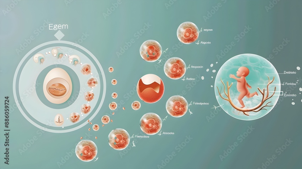 Detailed Visuals of Embryo Development Stages and Embryogenesis Process ...