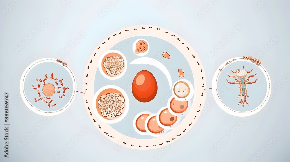 Detailed Depicting the Stages of Embryo Development and Embryology from ...