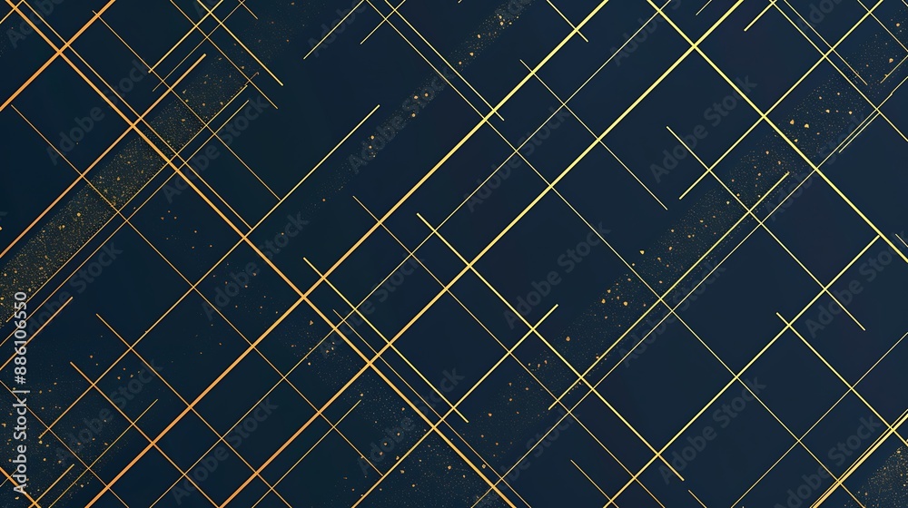Simplistic tech pattern with gold lines on a navy background, elegant ...