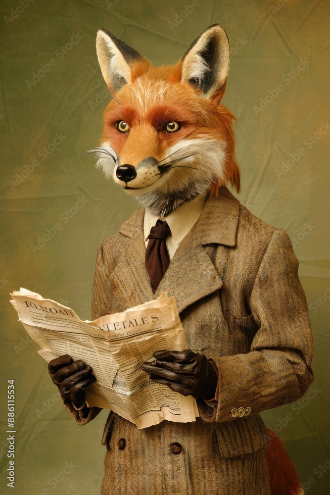 Curious Fox Journalist: Inquisitive Reporter Interviewing, Writing News ...