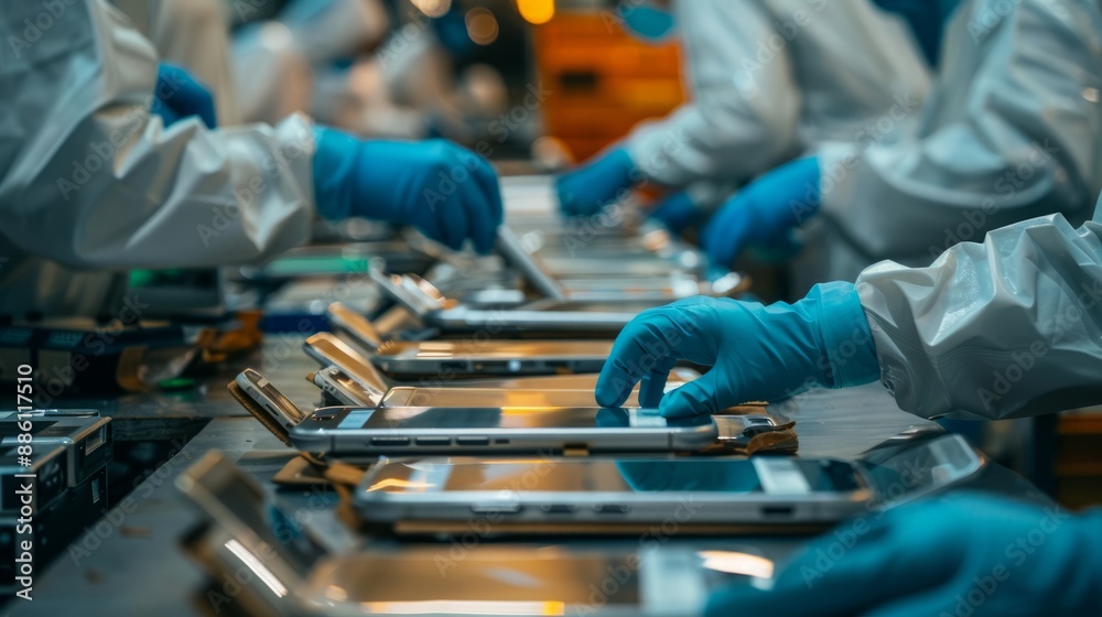 Within the bustling confines of a factory, a skilled workforce ...