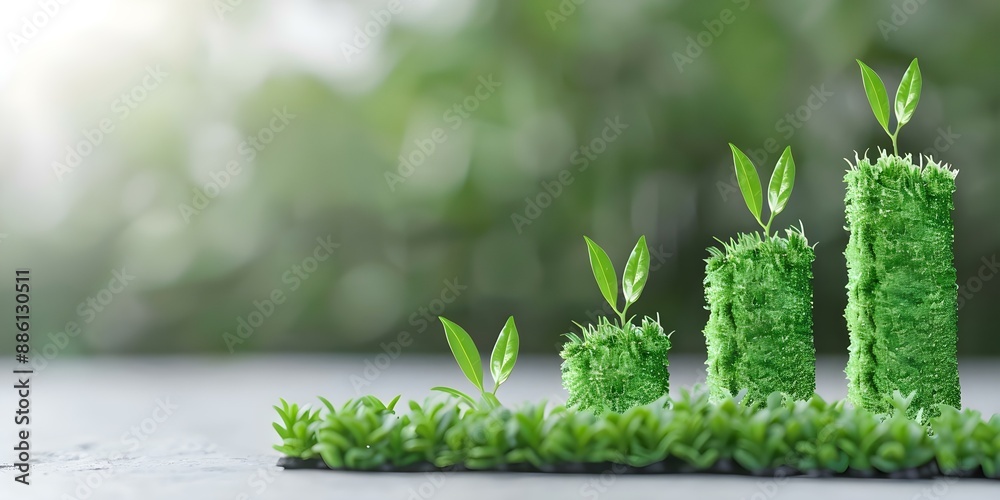 Visualizing a Sustainable Economy Green Bar Graphs in a Finance Report ...