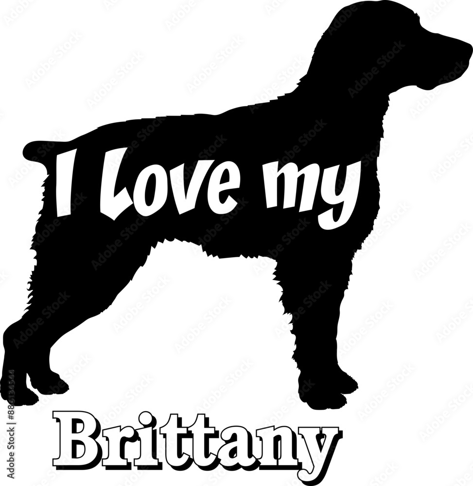 Brittany. I love my dog Dog silhouette dog breeds logo dog monogram ...