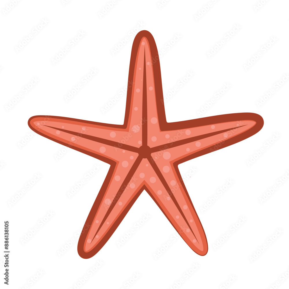 Red starfish in a flat style. Starfish are marine invertebrates. Vector ...