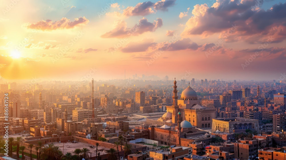 Capture the timeless charm of Cairo's skyline at sunrise or sunset ...