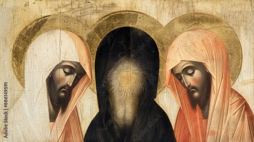 an icon of the Transfiguration of Jesus depicted in traditional ...