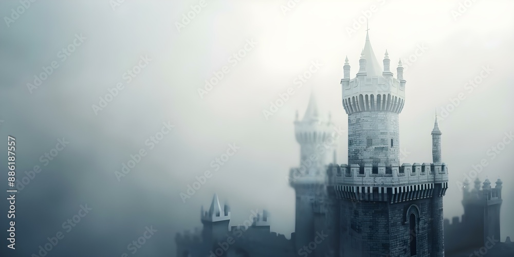 Retro Computer Game-Inspired Background featuring Castles and Towers ...