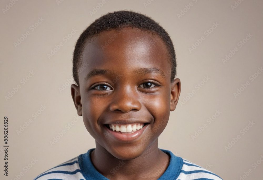 Portrait view of a regular happy smiling Malawi boy, ultra realistic ...