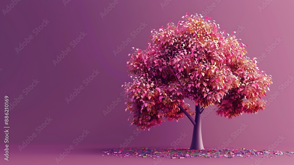 3D tree with books as leaves each one detailed and colorful standing ...