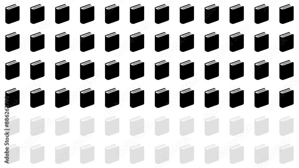 Book icons increase from left to right, changing colors as they overlap ...