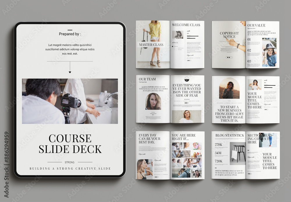Course Slide Deck Layout Stock Template | Adobe Stock
