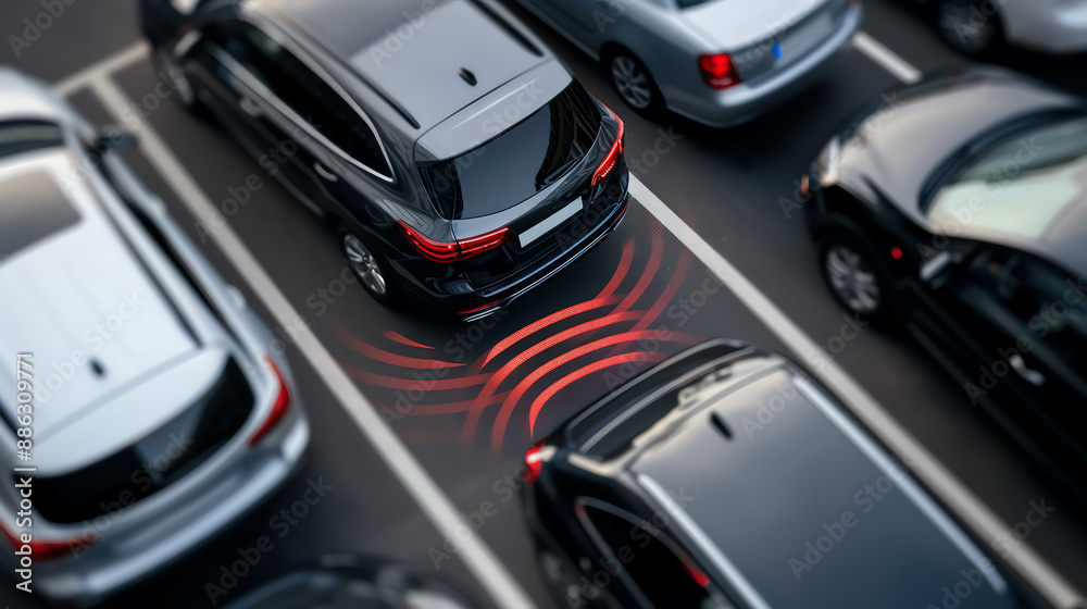 Advanced LPR camera in parking system, smart technology, vehicles and ...