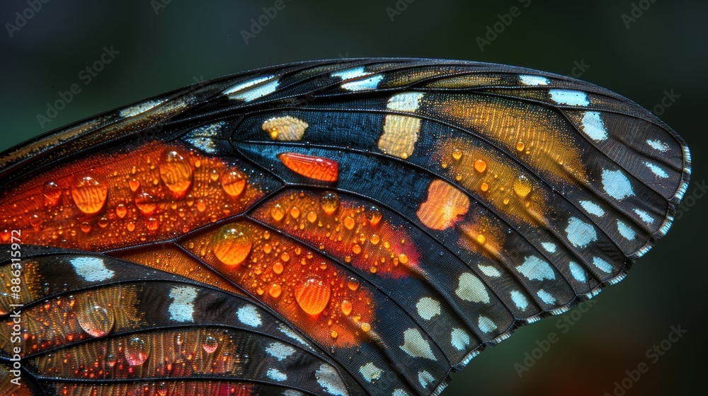 Foto de Ultra-detailed photograph of a monarch butterfly wing scale ...