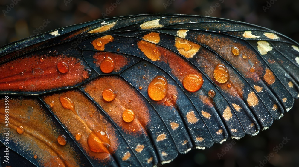 Ultra-detailed photograph of a monarch butterfly wing scale ...