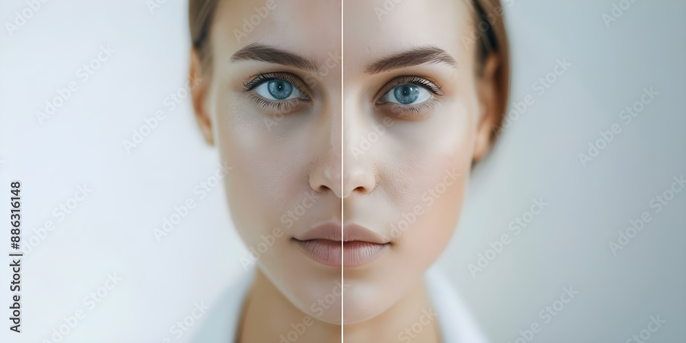 Visual Representation of Bipolar Disorder A Woman's Face Split in Two ...