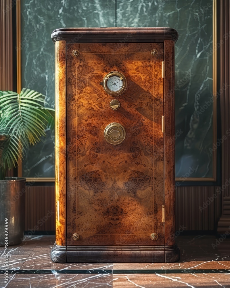 Contemporary bank vault featuring a strong and durable armored door for ...