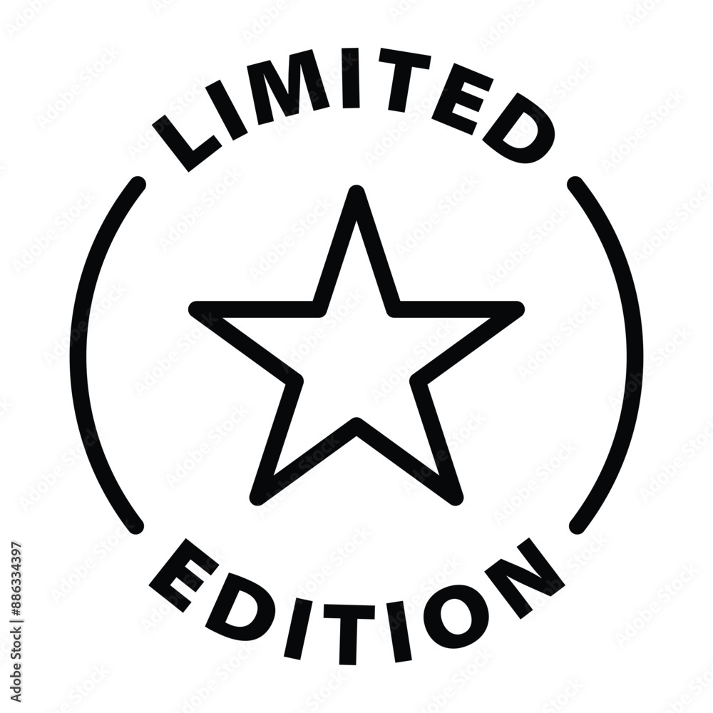 limited edition black outline icon round rounded circle badge stamp ...