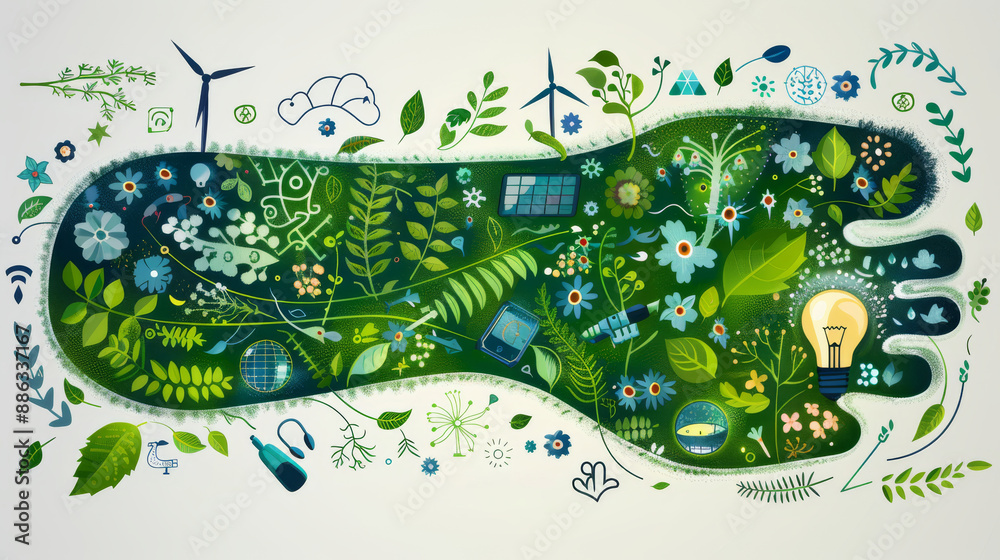 Eco-friendly abstract background showcasing sustainable energy with ...