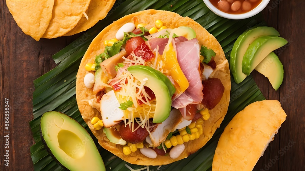 traditional food in colombia or venezuela named arepa made with corn ...