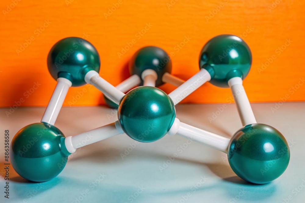 Ozone molecule model set isolated on transparent background, featuring ...