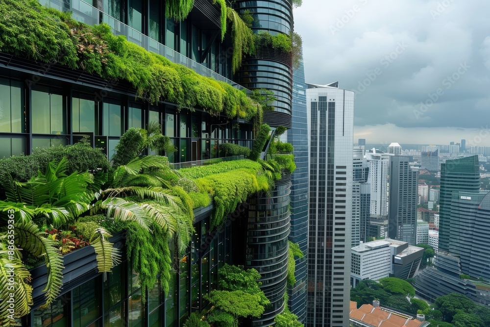 Greenery Adorning Singapore Building - Greenery Stock Videos & Royalty ...
