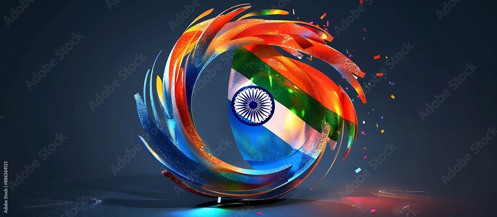 A vibrant 3D logo for Indian Independeesigned in a bold, dynamic style ...