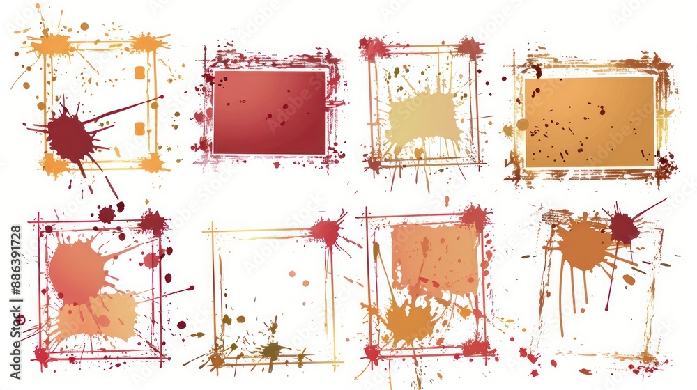 Unique design projects enhanced by grunge vector frames with ink drips ...