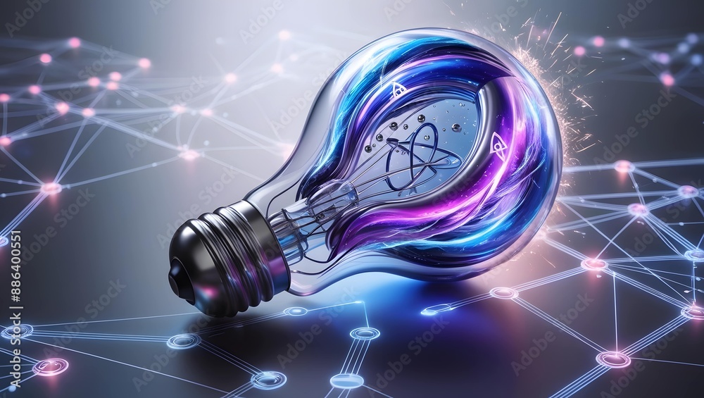 A desktop background wallpaper of a technological light bulb harnessing ...