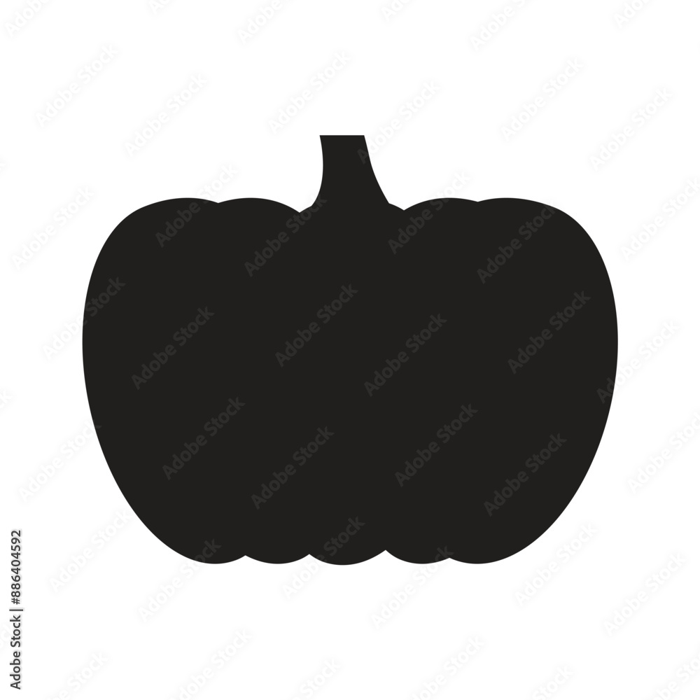 Pumpkin Icon isolated on white background. Black and white pumpkin ...