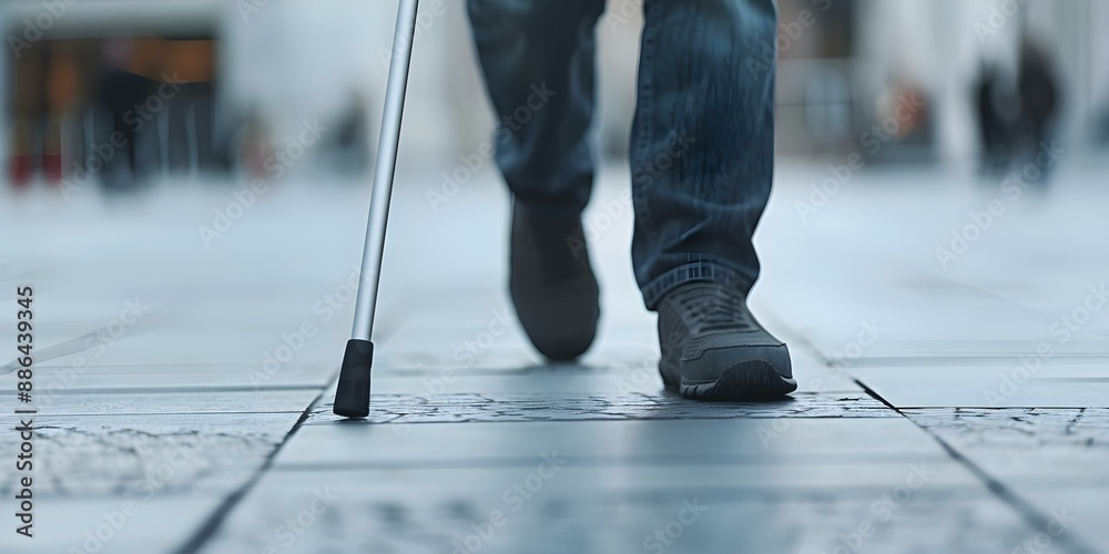 Celebrating White Cane Safety Day visually impaired person using cane ...